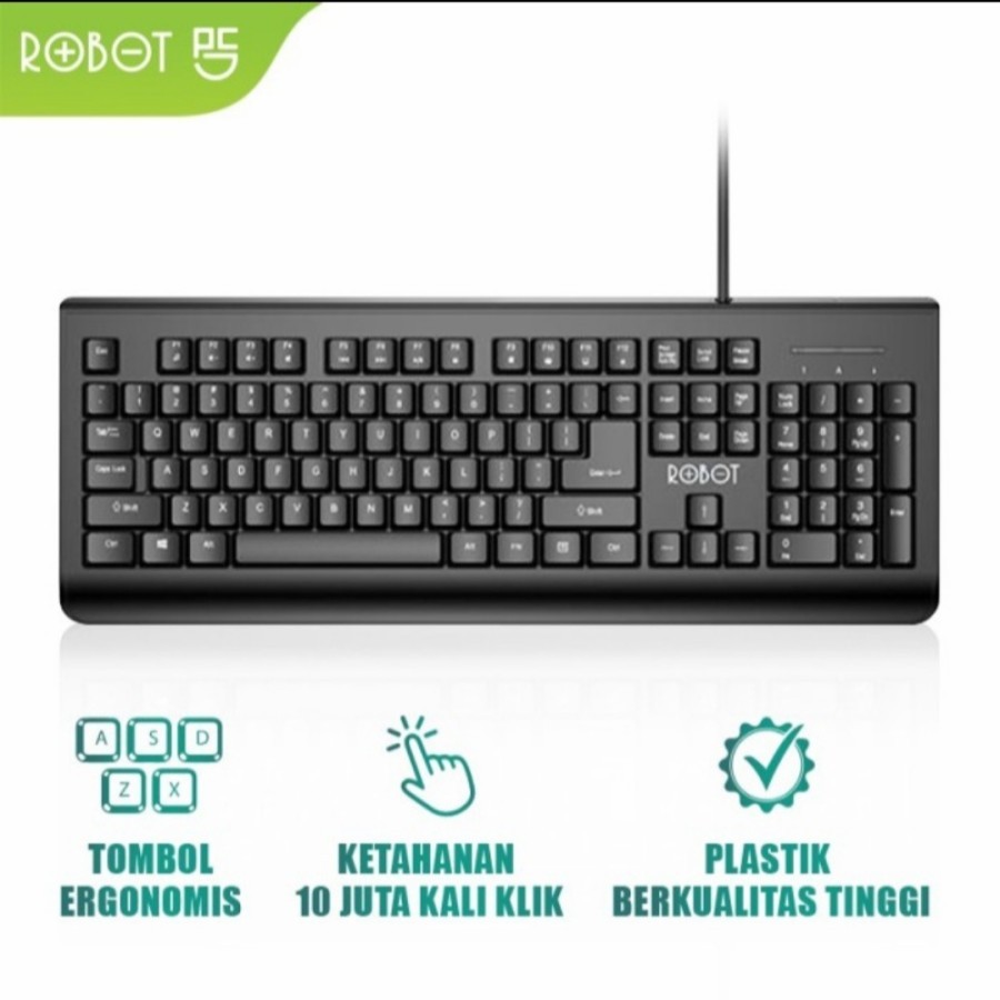 ROBOT RK20 KEYBOARD OFFICE CABLE WIRED OFFICIAL QUALITY MATERIAL 1 YEAR ...