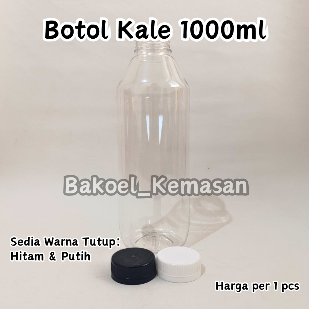 Premium THICK Round Kale Bottle 50gr 1000ml 1 Liter / Almond Chocolate Drink Bottle 1000 ml 1L ...