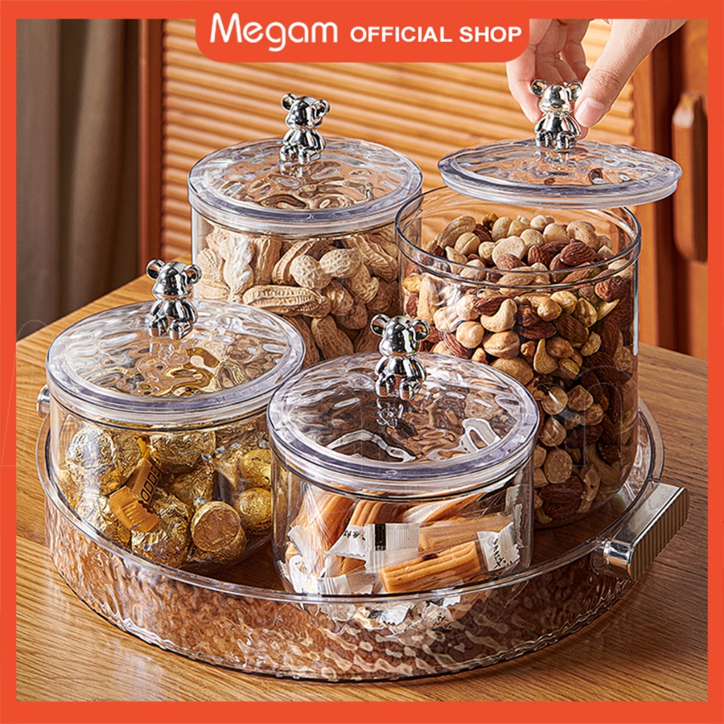 Megam Acrylic Cookie Jar Container Tray Jar Hampers Hari Raya Snack ...