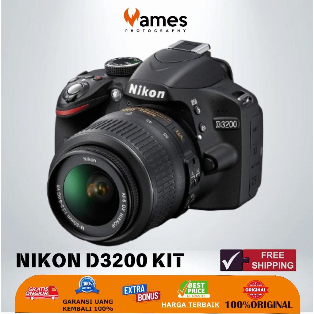 NIKON D3200 Kit Lens 18-55mm F3.5 DSLR Camera -Vms | Shopee Philippines