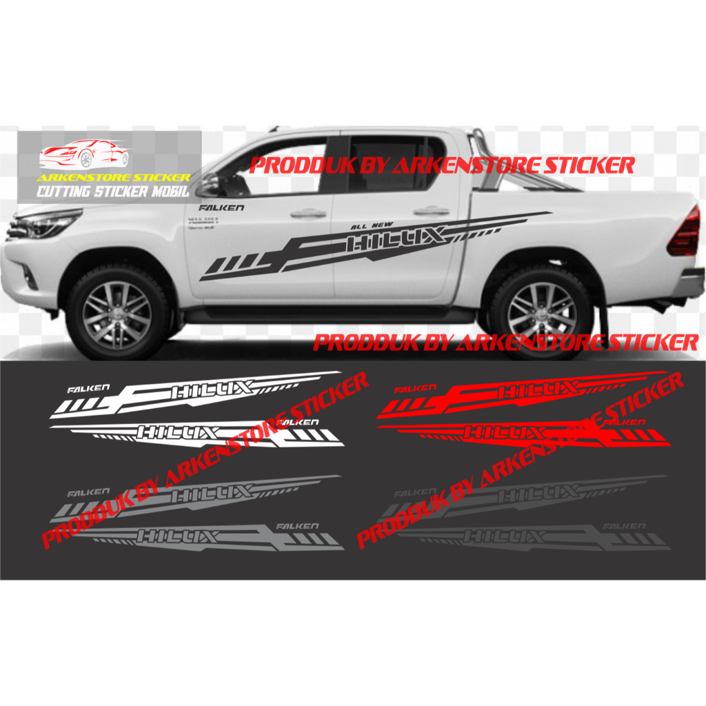 Hilux truck cutting sticker for toyota hilux double cabil single cabin ...