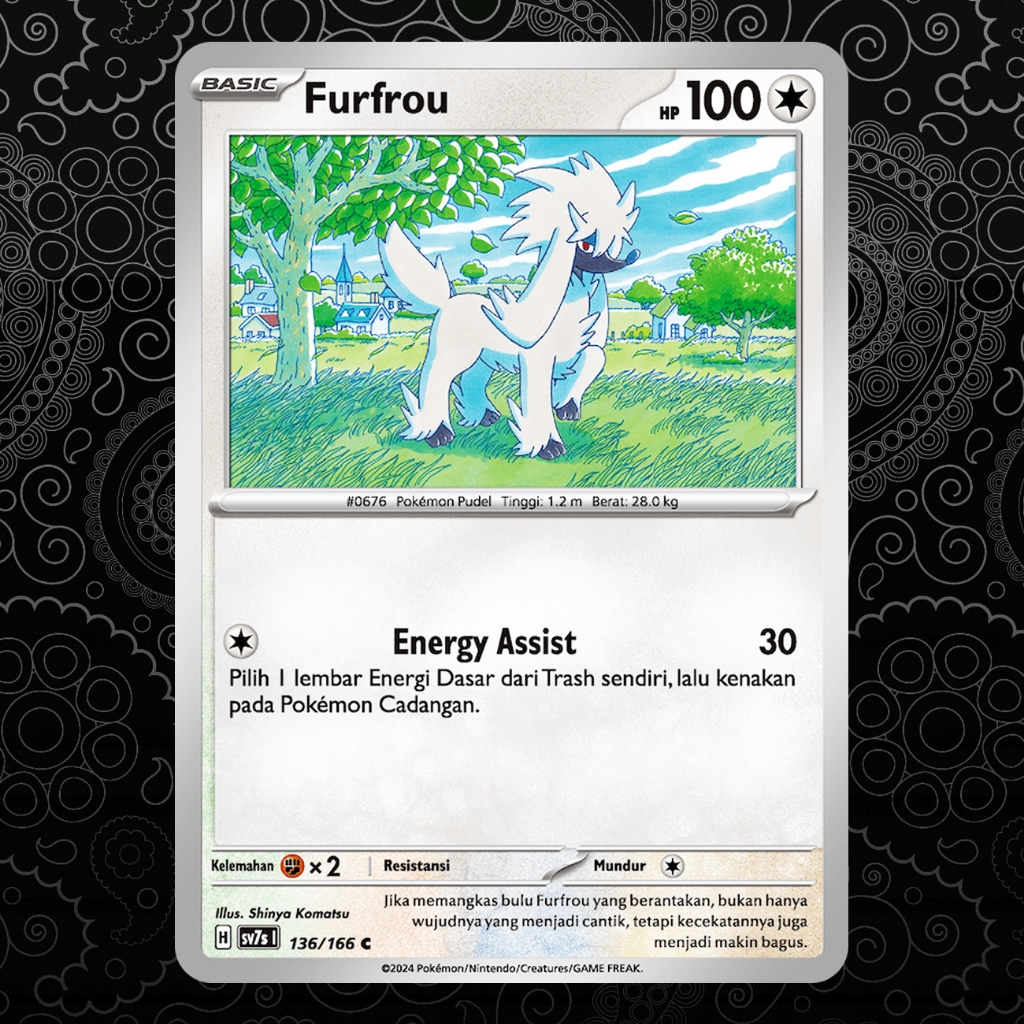 Pokemon Furfrou Clear TCG Indonesian Pokemon Card (Price for 1 Pcs ...