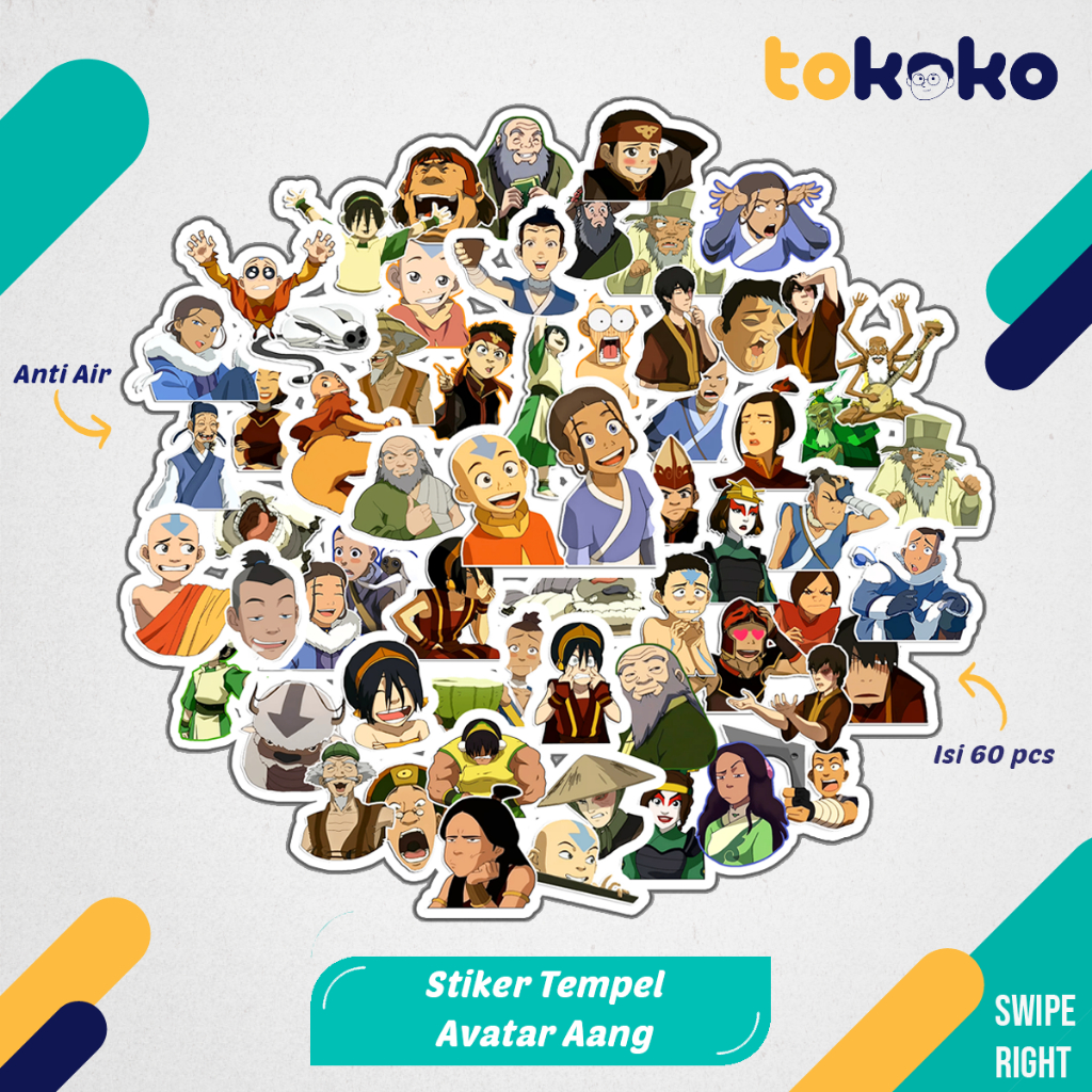 Cutting Stickers Avatar Aang ATLA Chibi Anime Cartoon Film Paper Vinyl ...