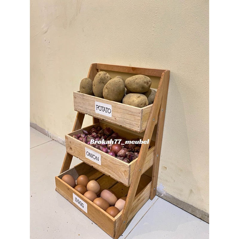 Kitchen ONION RACK/KITCHEN SPICE RACK/3 TIER 2 LEGS PYRAMID SHELF ...
