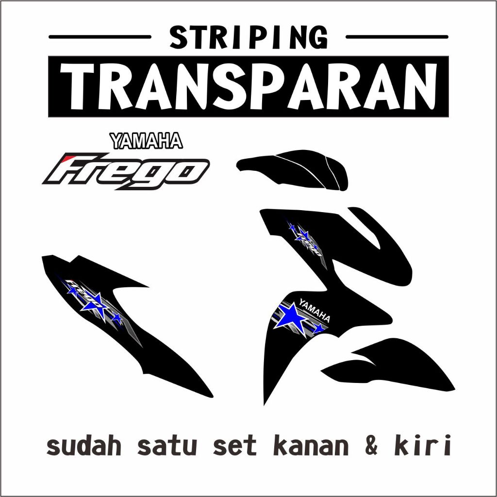 Yamaha FreeGo Star Motif UV Striping Sticker - Viral FreeGo Transparent ...