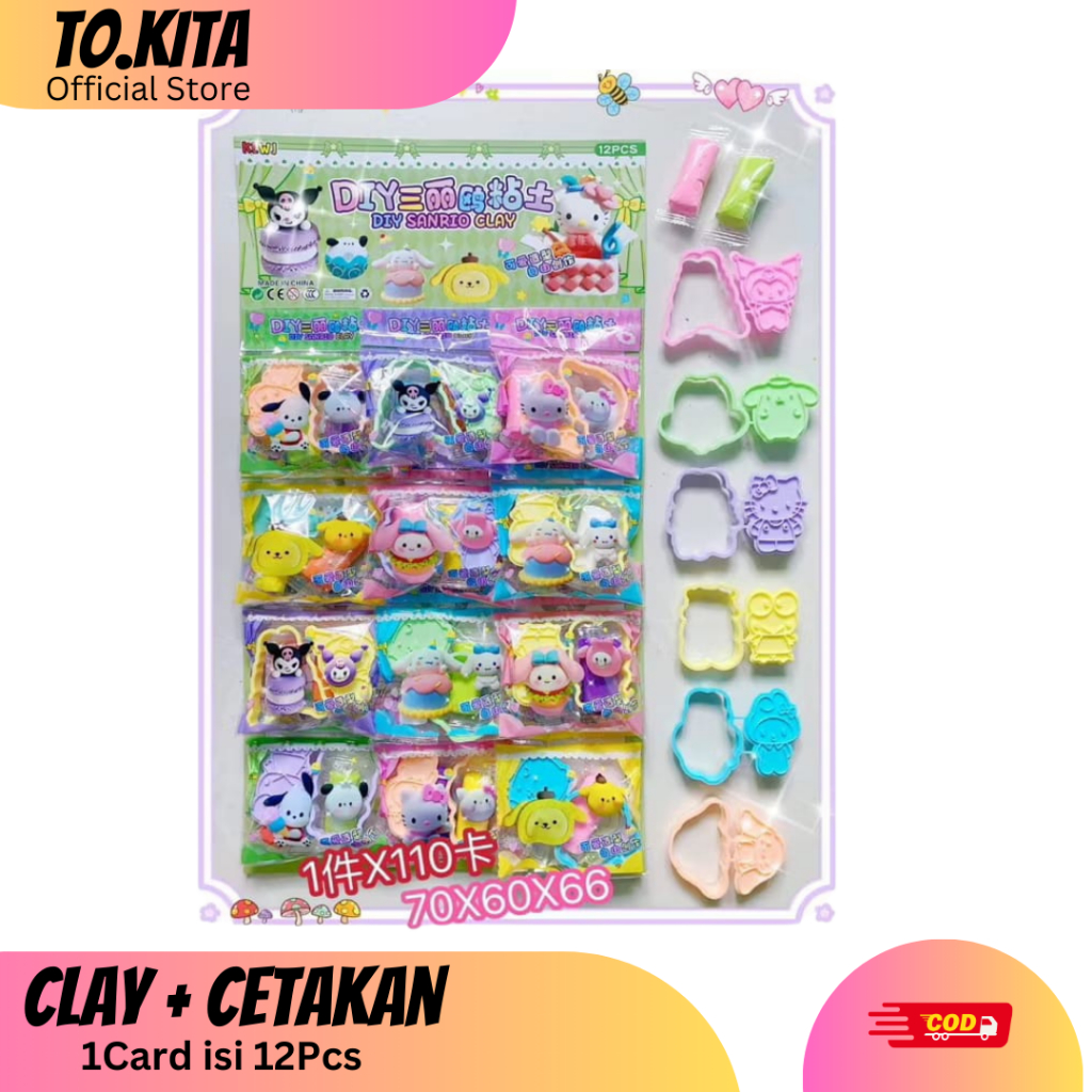 Diy Sanrio Clay Set Clay + Clay Polymer Children's Toy Mold | Shopee ...