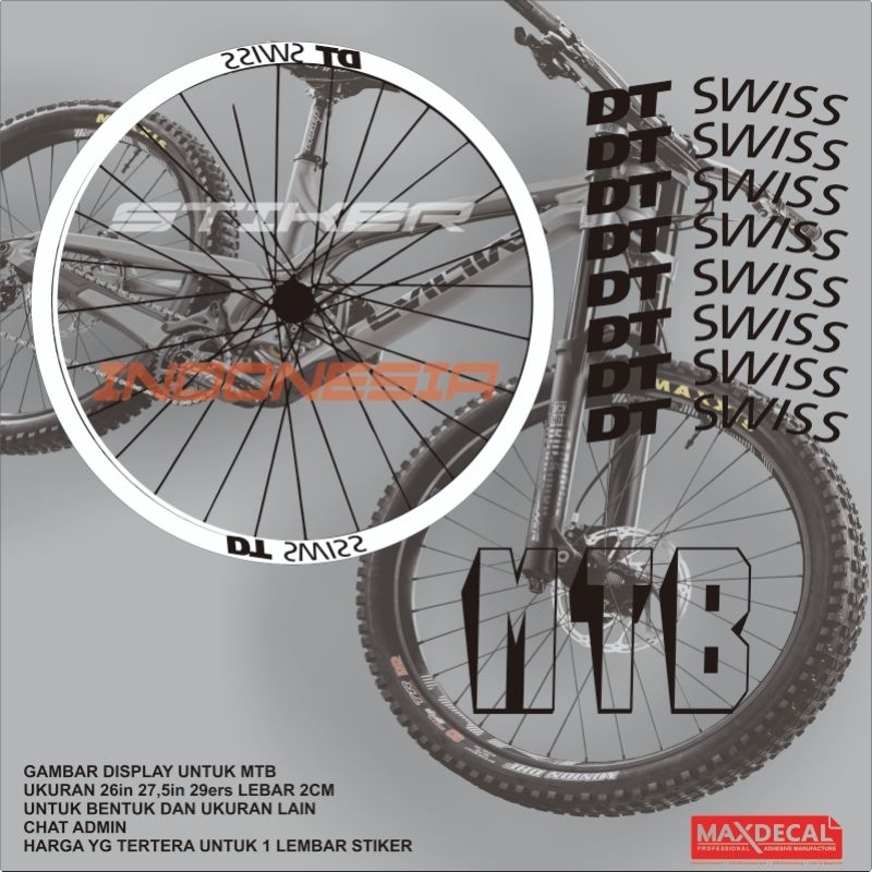 Mtb bicycle rim stickers DT SWISS mtb rims stickers | Shopee Philippines