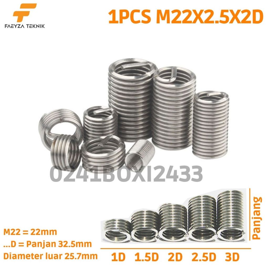 Recoil Helicoil M22 x 2.5 2D Broken Slek Dol Bolt Thread Repair Tool | Shopee Philippines