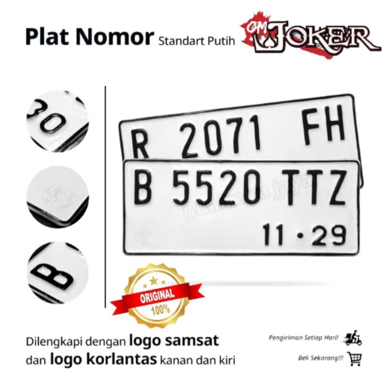 Motorcycle NUMBER PLATE / CAR NEW FONT/STANDART/ORIGINAL CUSTOM ...