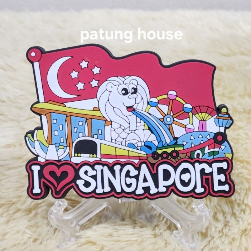 Fridge Magnet Singapore Singapore Merlion Rubber Refrigerator Sticker ...