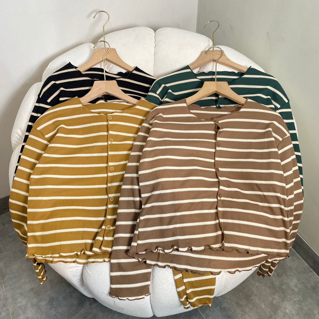 MEIKO Women's Cardi Knit Waffle Plain Salur LD 90 KnitWear Korean Looks ...