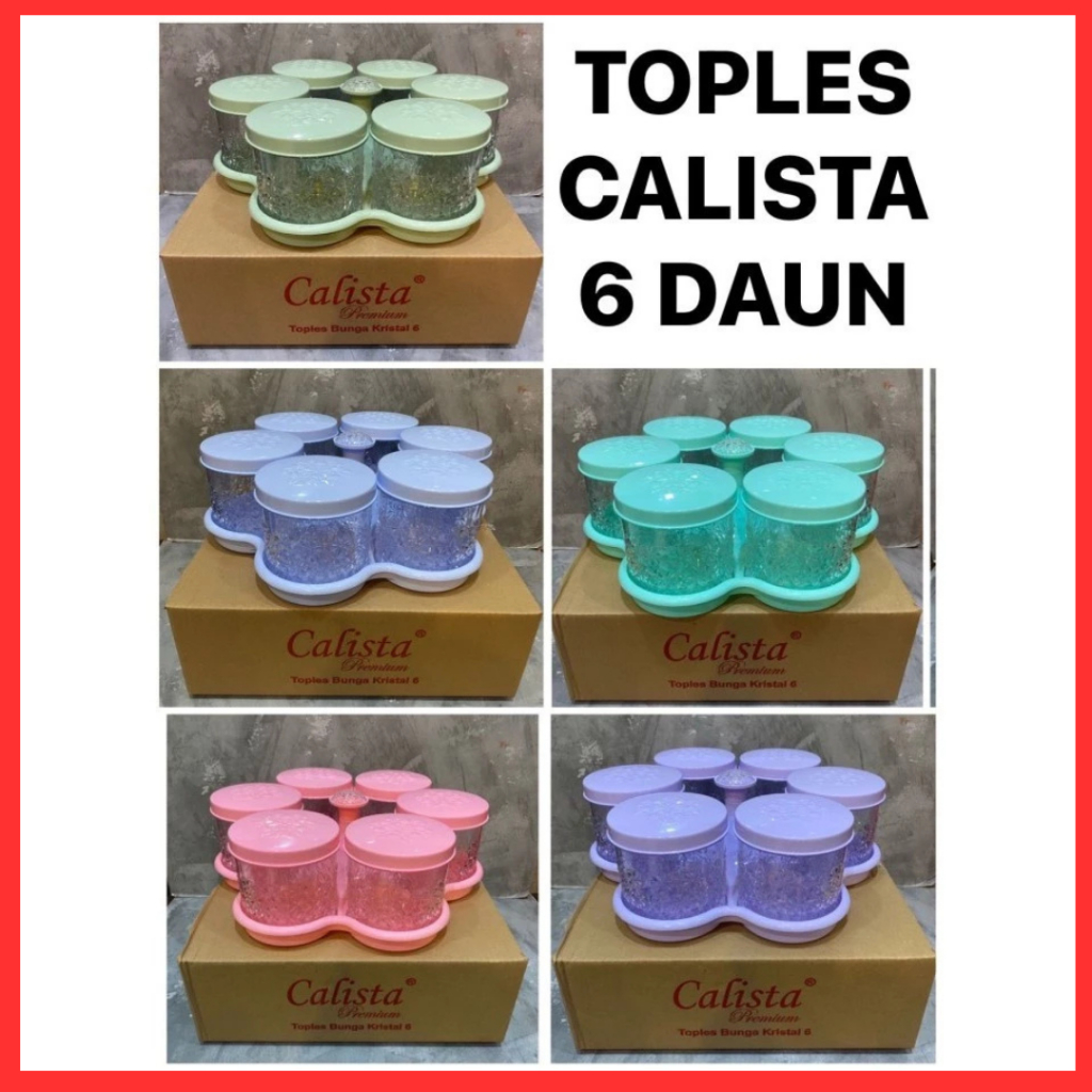 Calista CRYSTAL Six Flower Jar / 6 Leaf Eid Cookie Jar | Jar SET 5 6 ...