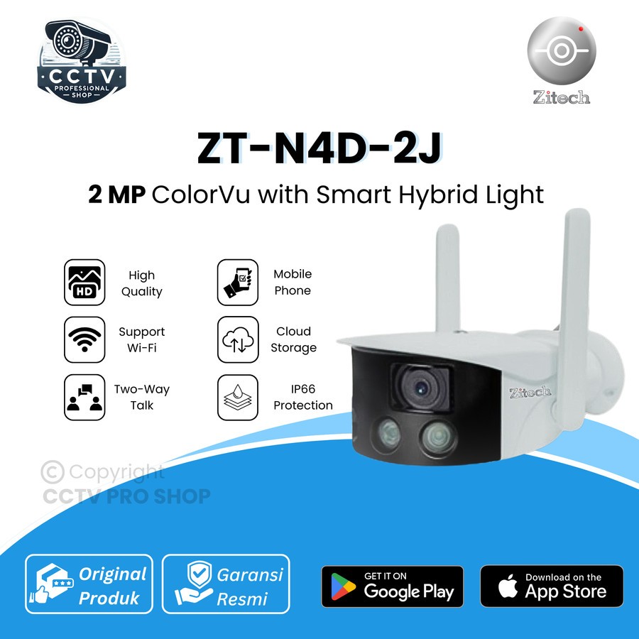 Zitech Binocular Dual Lens WI-FI Camera ZT-N4D-2J 4MP| Wi-fi CCTV ...