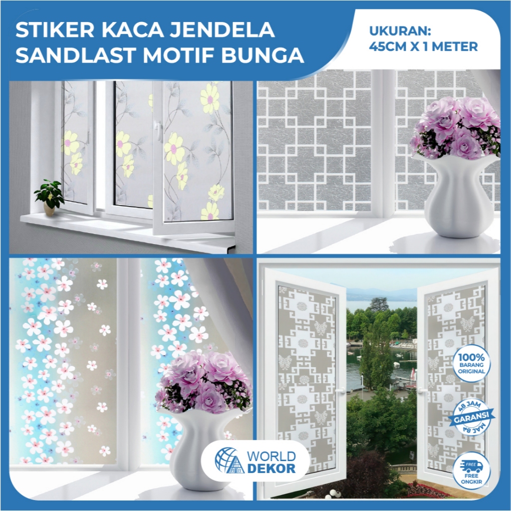 Waterproof Premium Quality Flower Motif Sandblast Door Window Glass ...