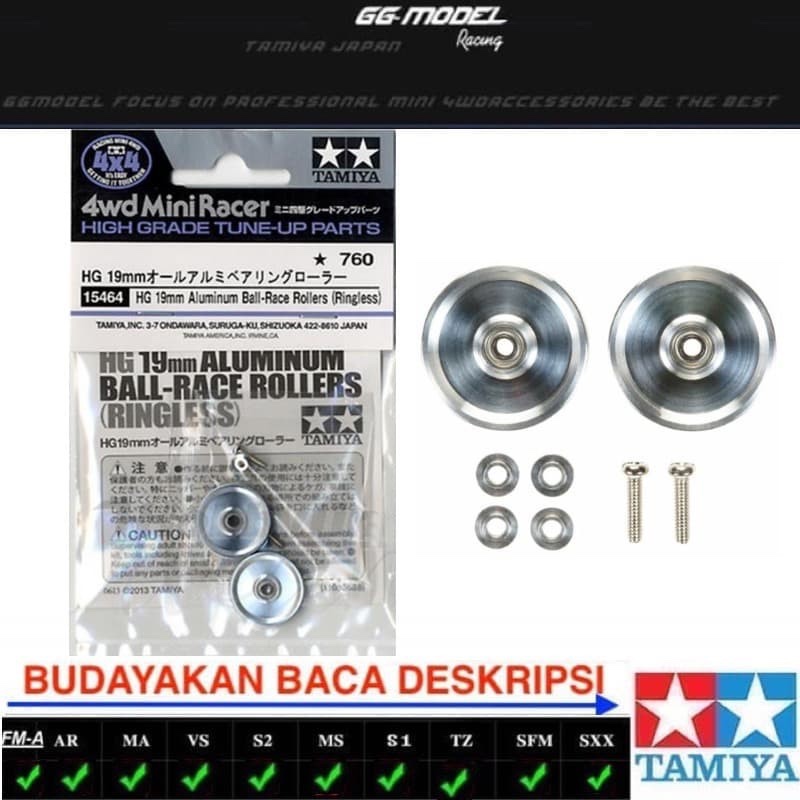 Tamiya 15464 HG 19MM ALUMINUM BALL RACE ROLLERS (RINGLESS) | Shopee ...