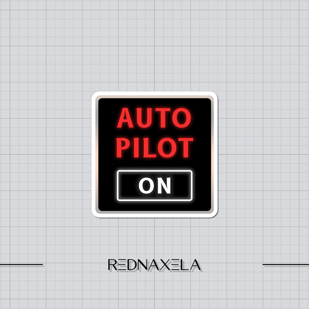 Vinyl Sticker Auto Pilot Mode On Suitcase Sticker Sign Stickers ...