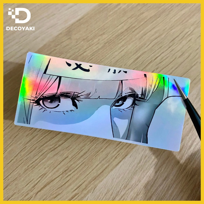 Sticker Slap Hologram Eyes Anime Japanese Girl Harajuku | Shopee ...