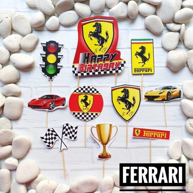 Ferrari Car theme birthday cake topper cake decoration | Shopee Philippines