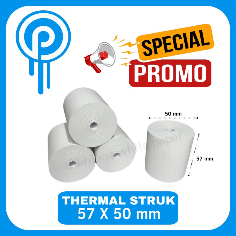 THERMAL PAPER CASHIER STRUCK PAPER ROLL 57MM 57X50 THERMAL PRINTER ...
