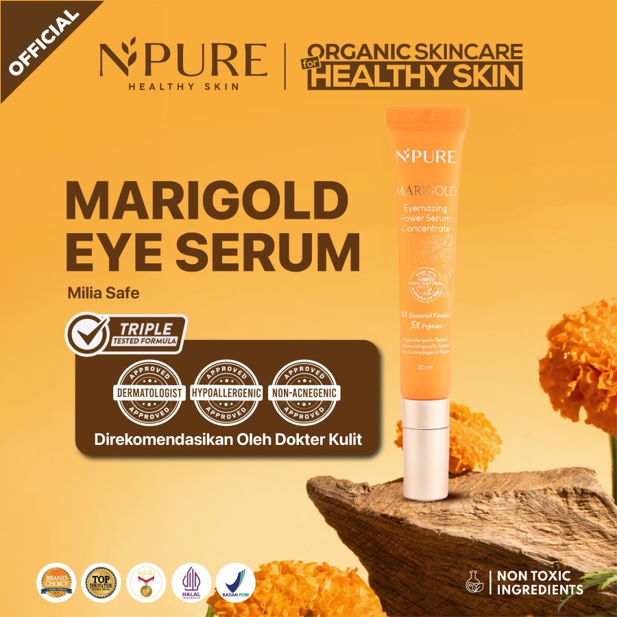 MATA HITAM Original NPURE MariGold Eye Serum Eyemazing Power Serum ...