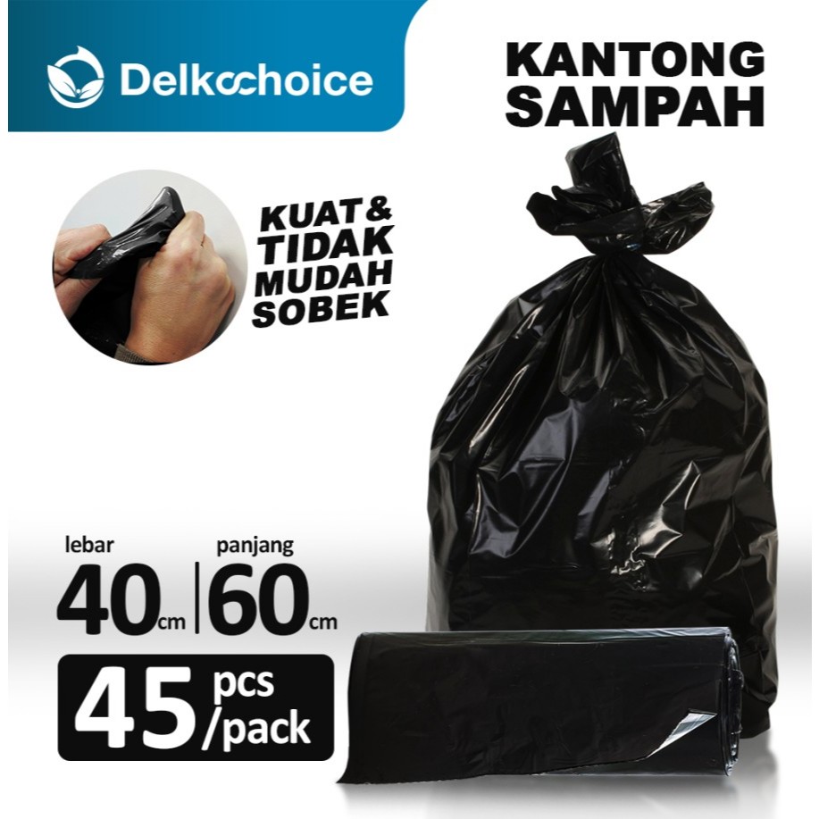 HITAM Plastic Garbage Bag 40cm x 60cm Thick Black/Trash Bag 40cmx60cm ...