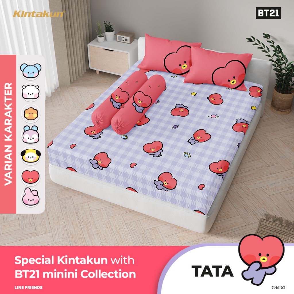 Kintakun BT21 minini Fitted Bed Sheet 180 x 200 King KOYA RJ SHOOTY ...