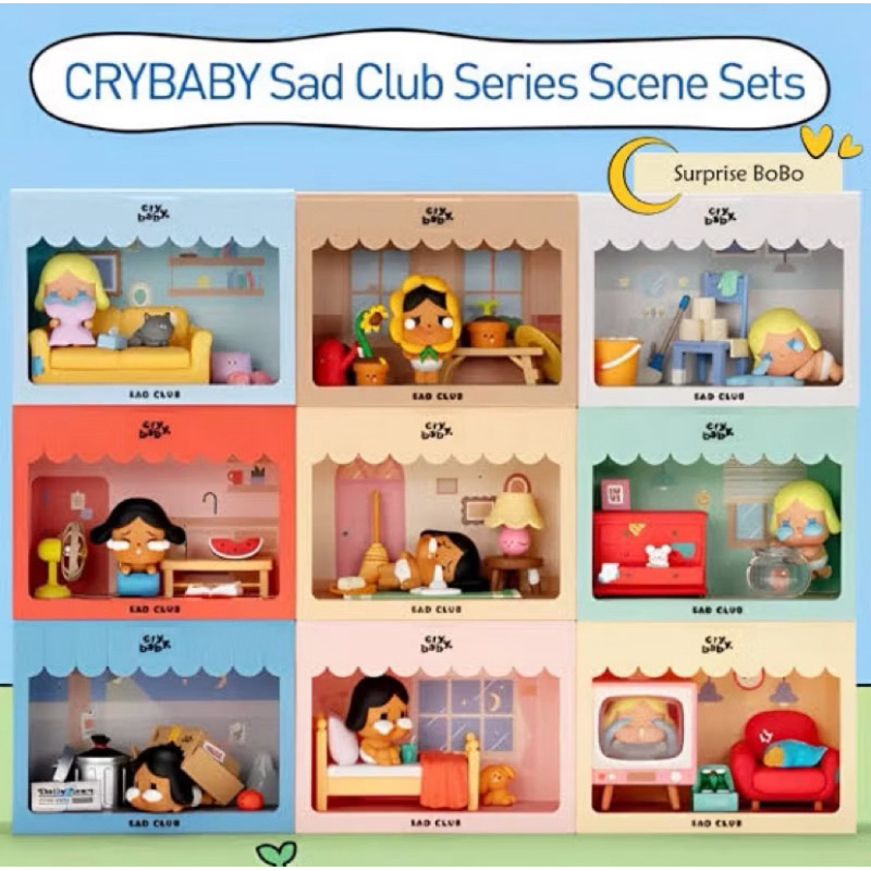 POP MART CRYBABY Cry Baby Sad Club Series Scene Sets Action Figure Confirmed Design Selected ...