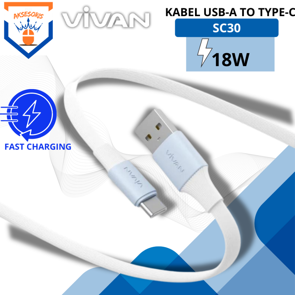 Vivan Cable Type C Fast Charging 30Cm 18Watt SC30 | Shopee Philippines
