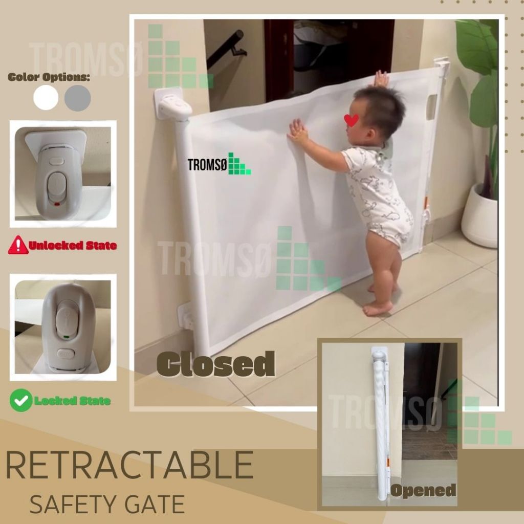 Tromso Kids Safety Retractable Gate / Retractable Baby Safety Gate for ...