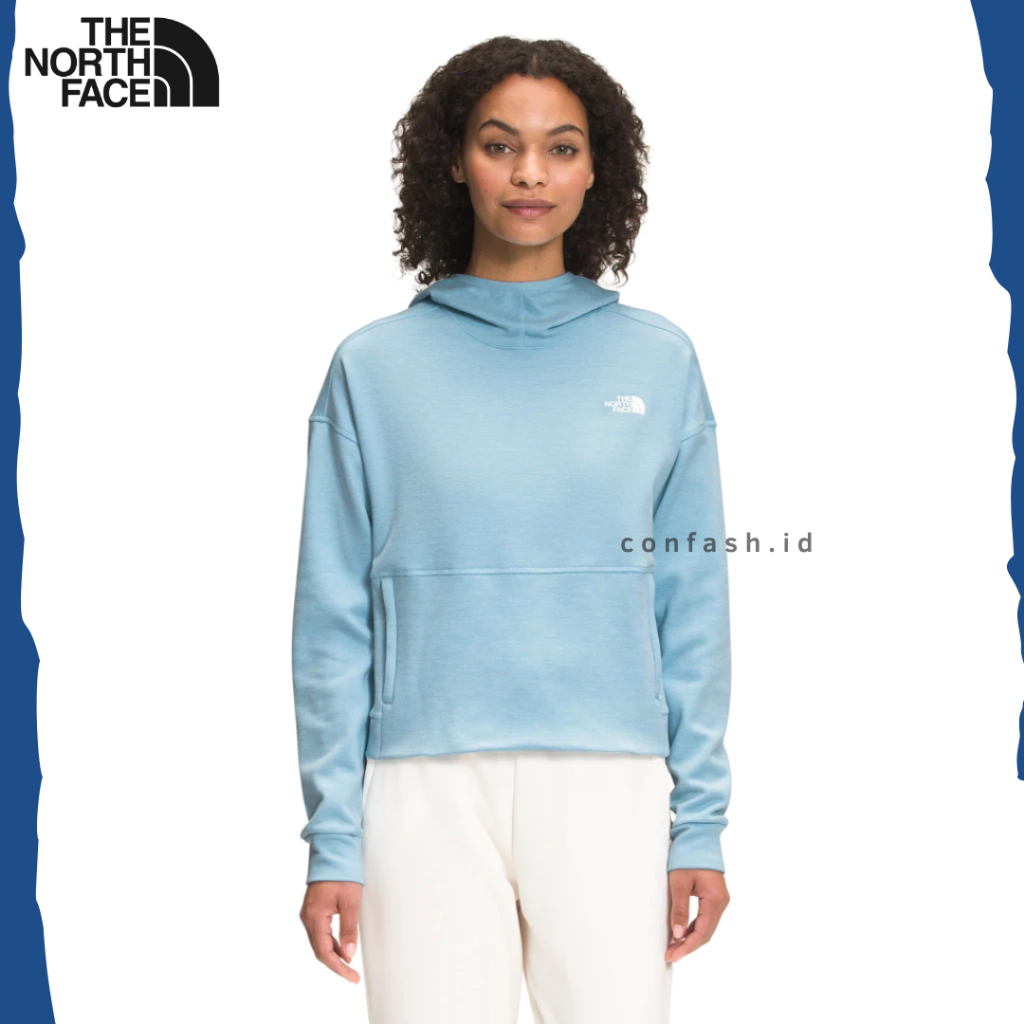 The North Fac*e Canyonlands Pullover Crop Fleece Hooded Sky Blue Jacket ...
