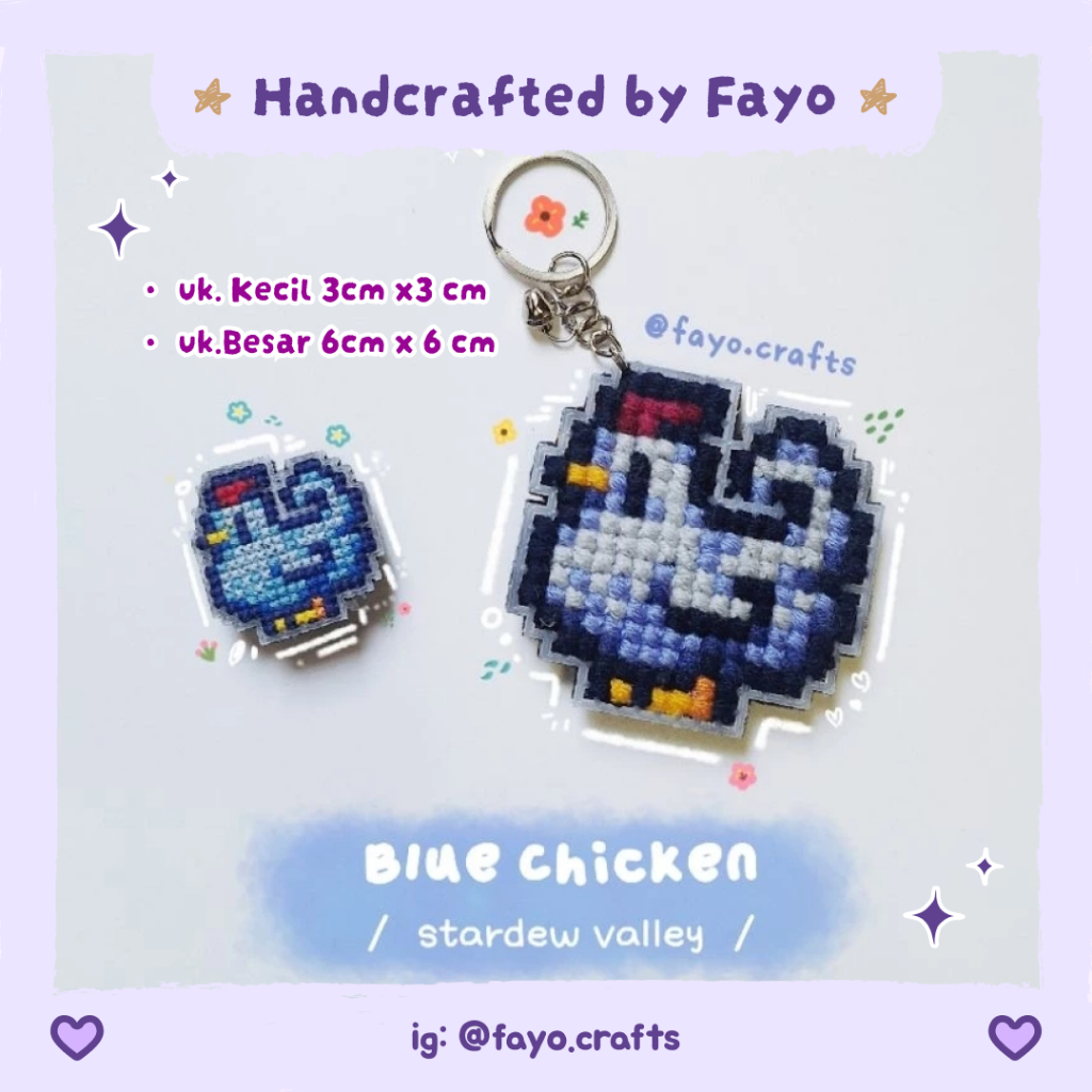 GANTUNGAN [Pixel By FAYO] Stardew Valley Chicken Pixel Embroidery ...