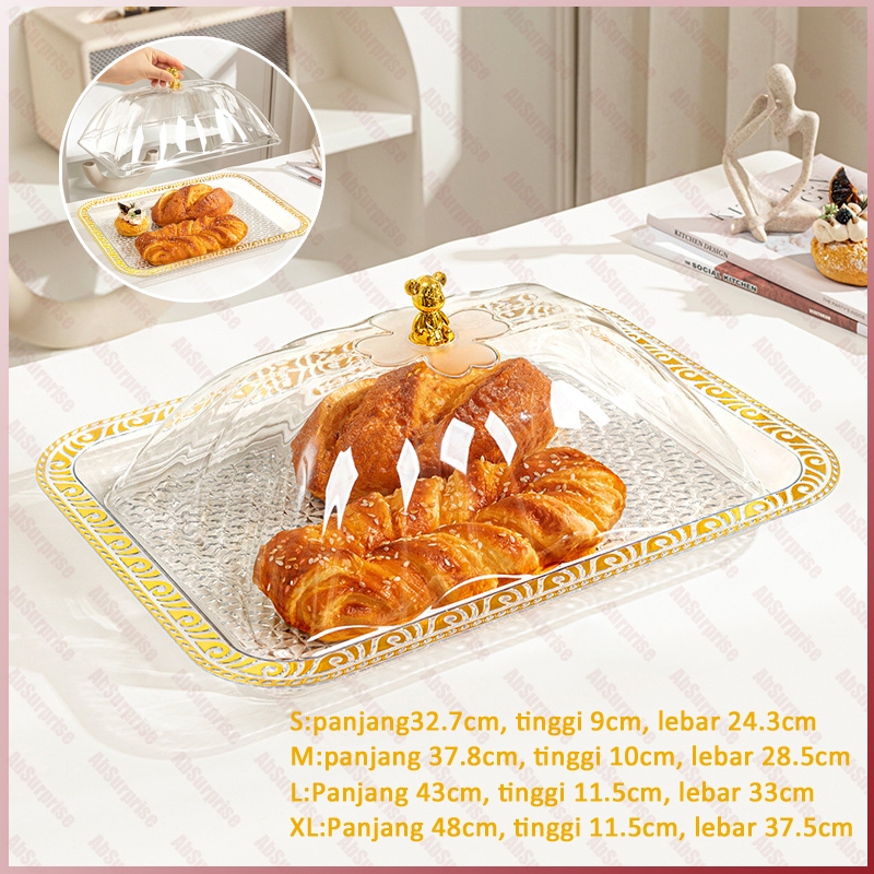 Aesthetic Luxury Gold Bread Tray and Lid SET/ONE SET Bread and Cake Box Bread Storage Container ...