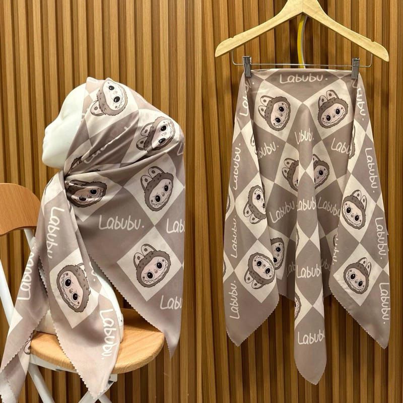 Labubu MOTIF Which Are HITE The Latest PREMIUM Rectangular HIJAB ANTI ...