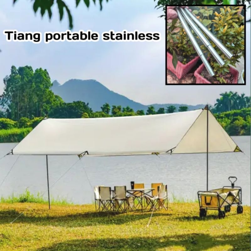 2-meter stainless steel portable Pole camping Pole Connecting Pole ...