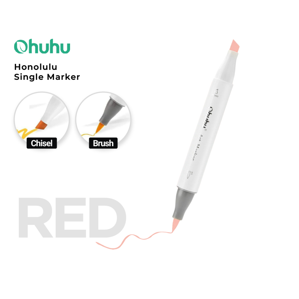OHUHU SINGLE Honolulu (Brush & Chisel) - RED SERIES | 361 Colors Refill ...