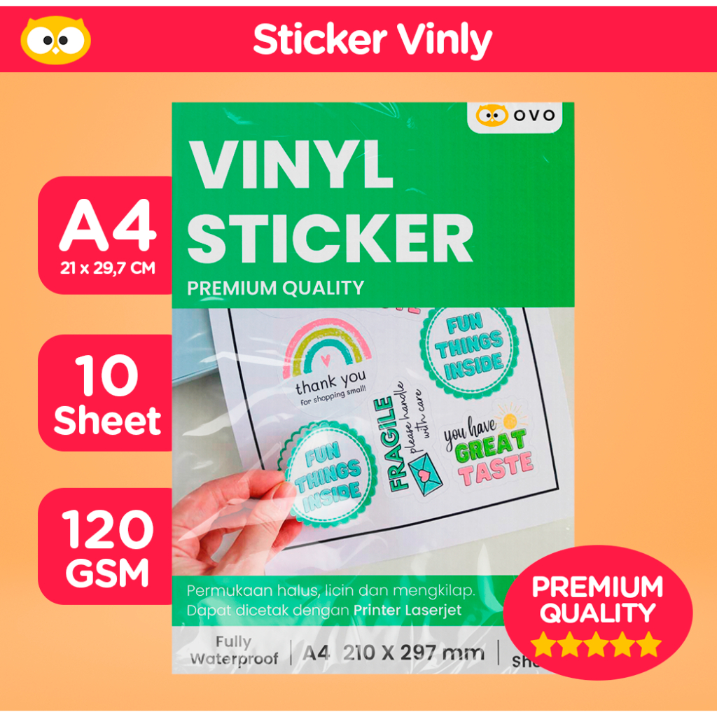 A4 Vinyl Sticker Paper - 10 Sheets Waterproof 160gsm | Shopee Philippines