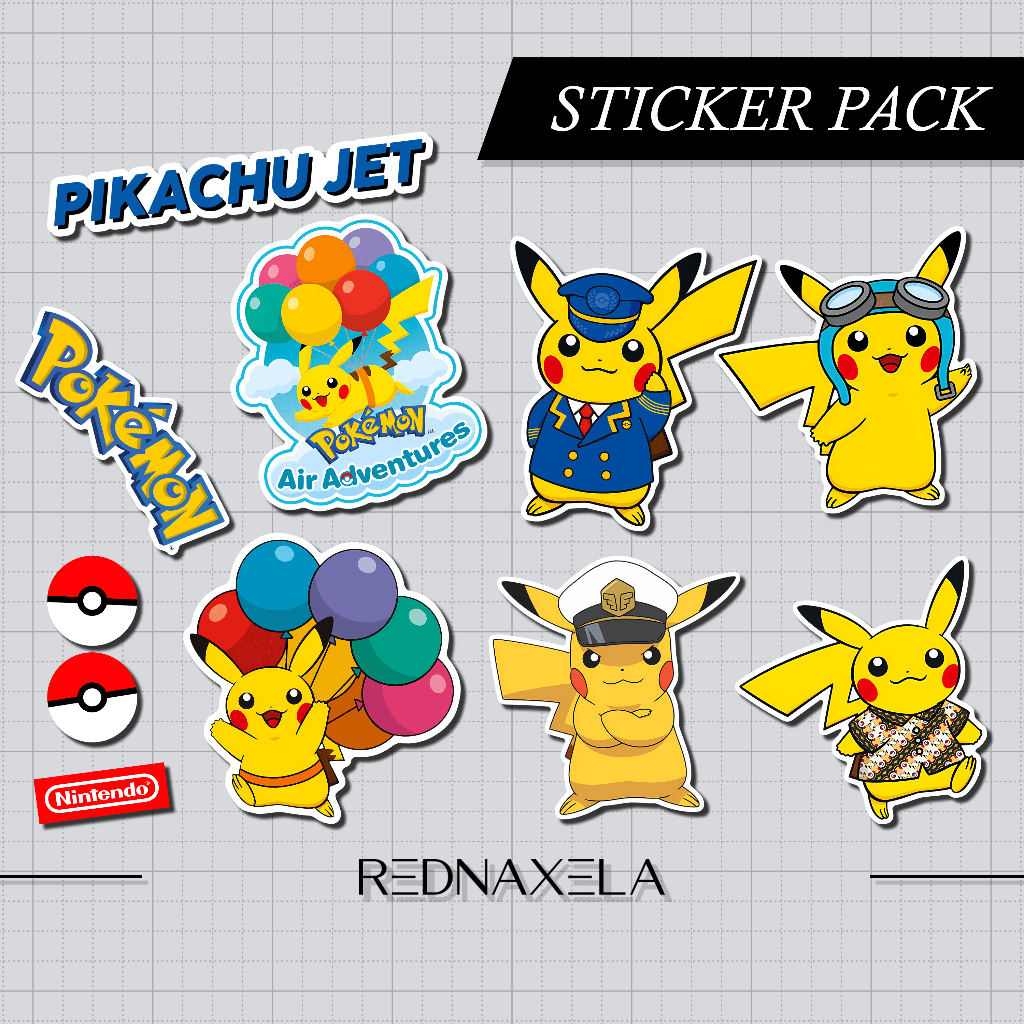 Vinyl Sticker Pokemon Pikachu Sticker Pack Sticker Outdoor Suitcase ...