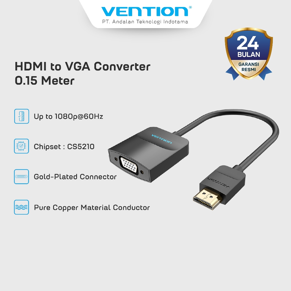 Vention HDMI to VGA Converter Adapter For Monitor And Projector 0.15M ...