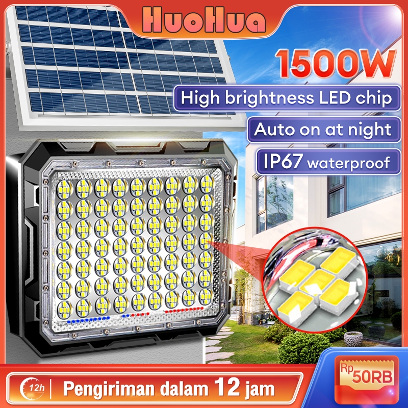 Outdoor Solar powered lights automatically turn on 1500W Solar Cell LED ...