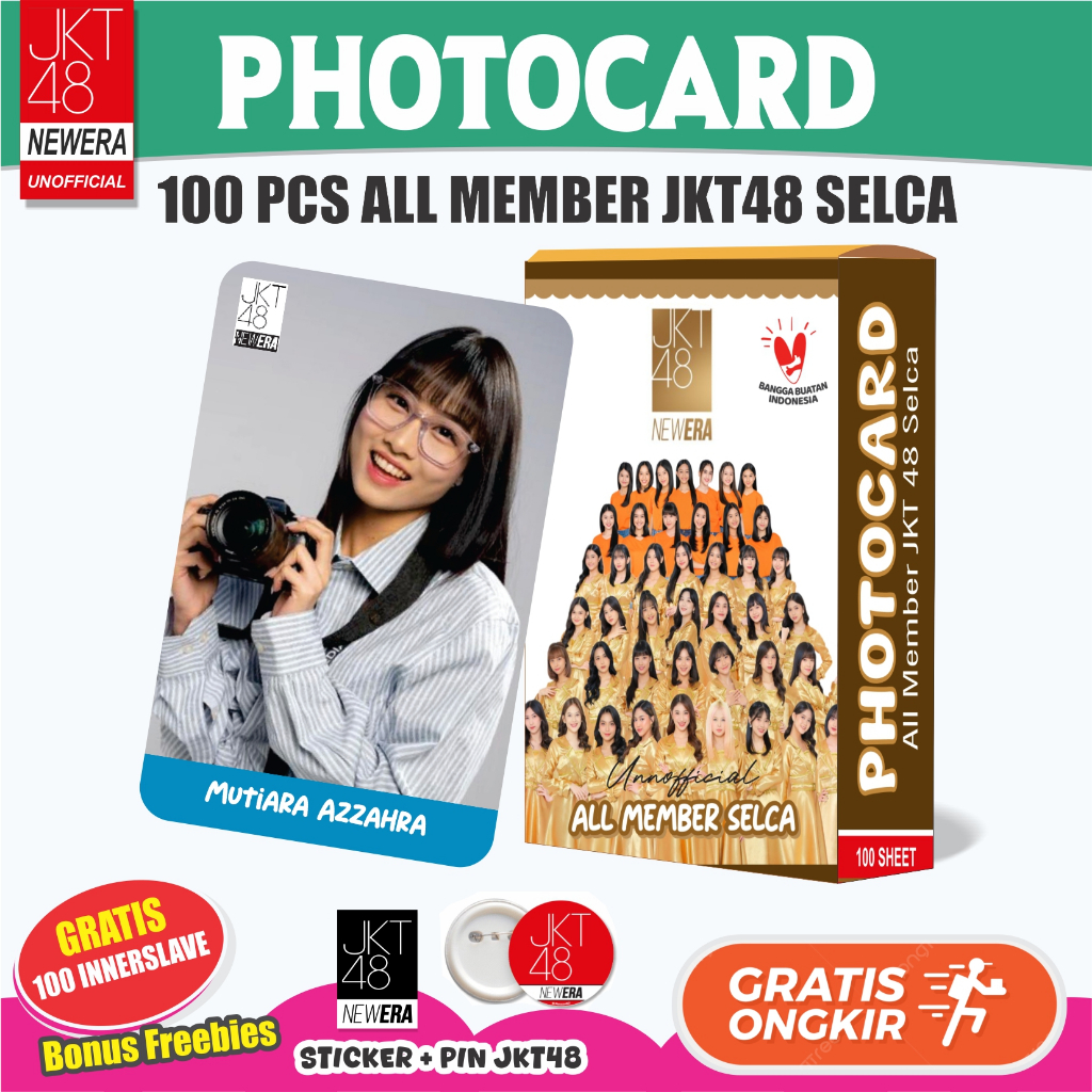Photocard JKT48 100pcs All Member Selca Bonus Innersleeve+Sticker PIN JKT48 | Jkt48 PC | Shopee ...