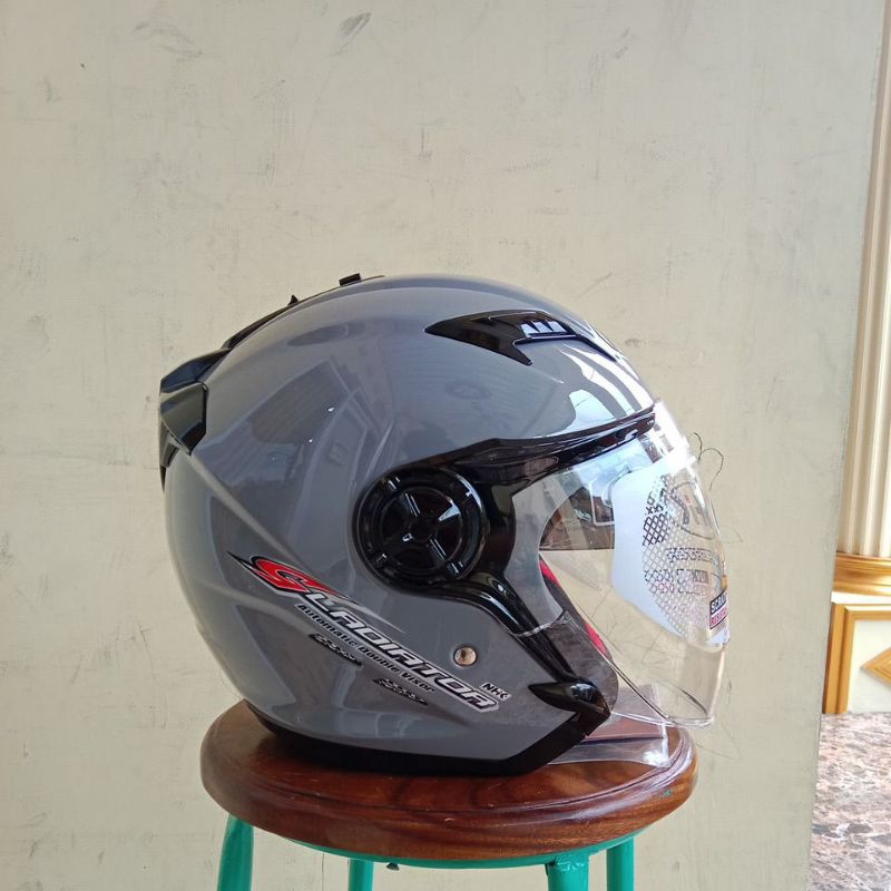 ORIGINAL NHK GLADIATOR DRC BLAK DOFF/OREN DOUBLE VISOR HELMET | Shopee ...