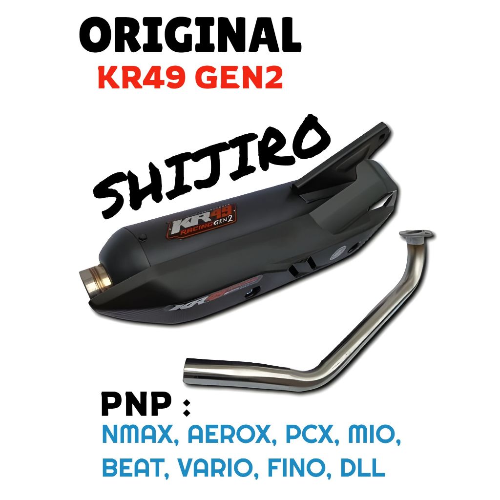 Fullset ORIGINAL SHIJIRO EXHAUST KR49 GEN2 PNP BEAT MIO VARIO NMAX ...