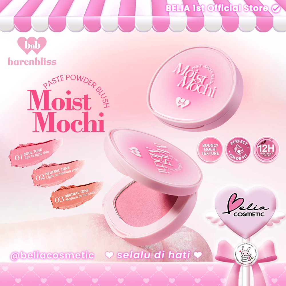 Belia BARENBLISS BNB Moist Mochi Paste Powder Blush [12H Lasting Color ...