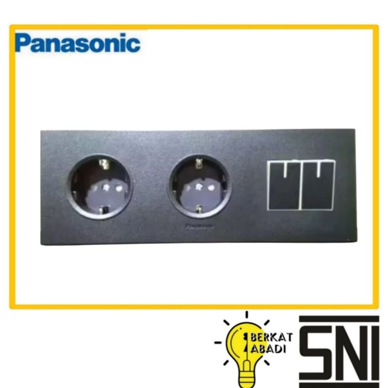 Panasonic Double Socket Series Switch Black Style E | Shopee Philippines