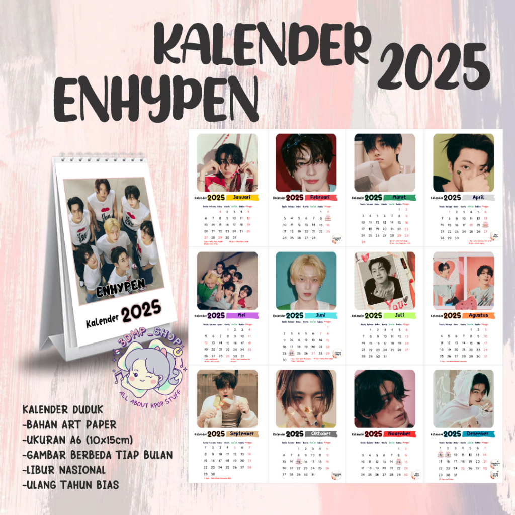 2025 KPOP ENHYPEN SITTING CALENDAR | Shopee Philippines