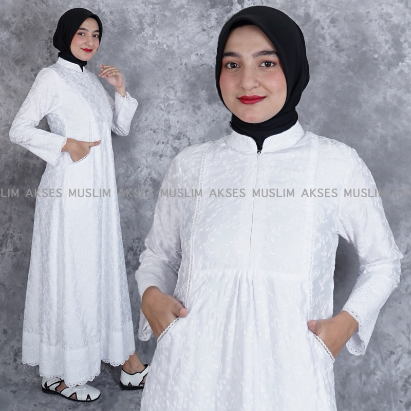 Premium Quality Semi-Silk Lace Kerancang Ihram Dress for Women's Hajj ...