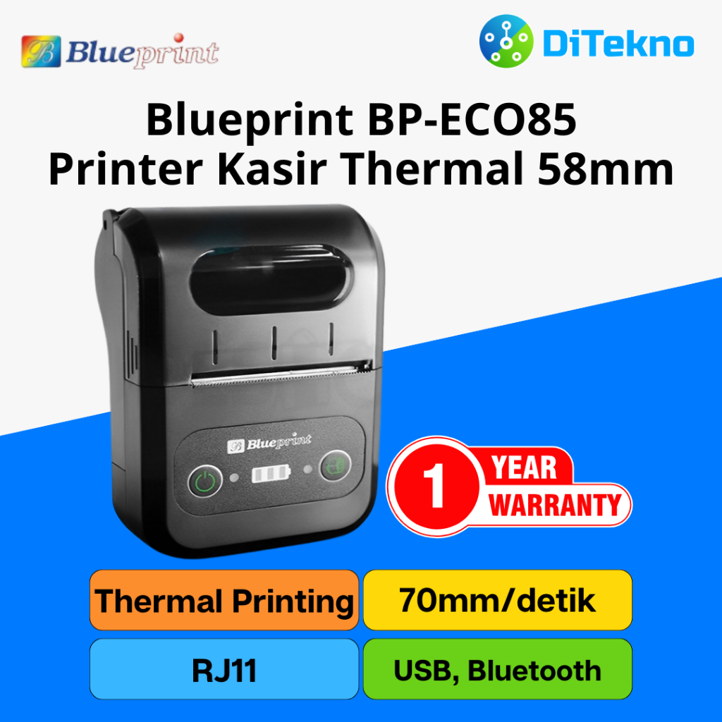 Blueprint BP ECO58 Bluetooth Portable Thermal Cashier Printer | Shopee ...