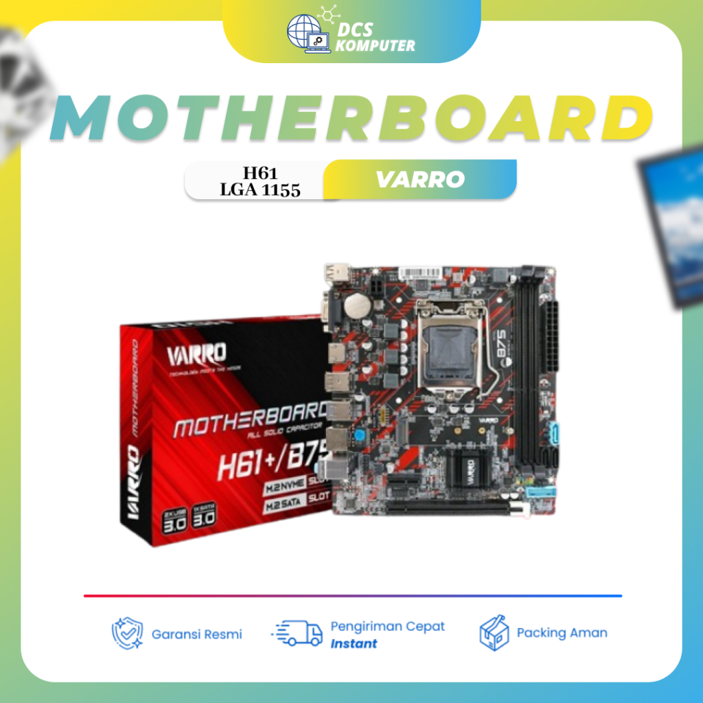 Mobo Motherboard Varro H61+ / B75 Support Nvme 1 Year Guarantee ...