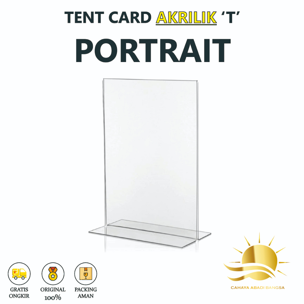 Tent Card / Table Number / Acrylic Display Board POTRAIT 2mm Thick ...
