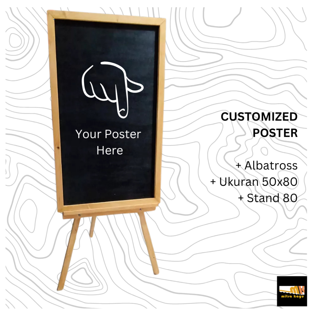 KAYU Signage Banner menu board Wooden Printed Digital Poster Board with ...